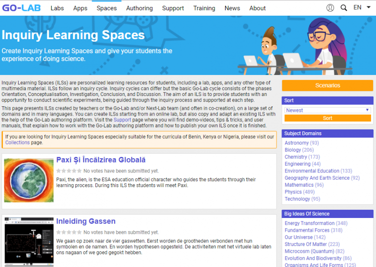 Laboratoare virtuale și spații de lucru gratuite. Go-Lab – EDICT